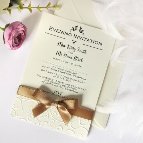 Embossed Boho Flat Invitations - LaLaCard